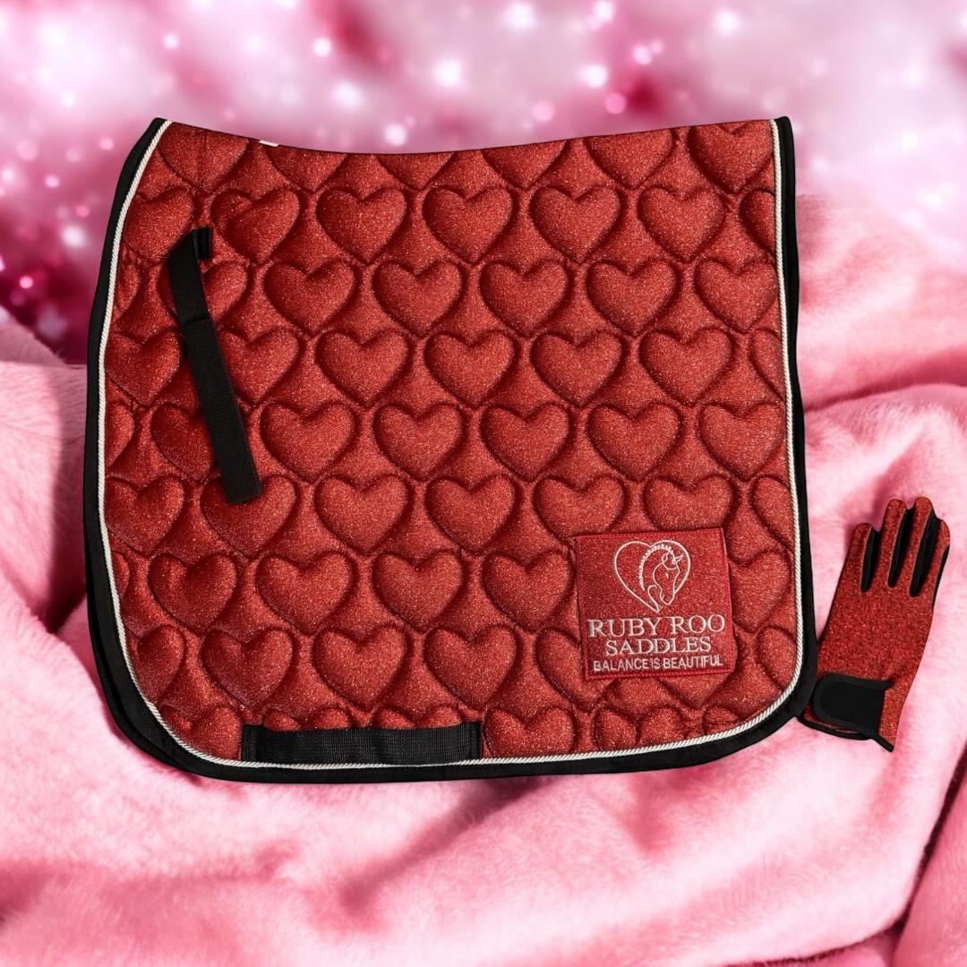 Signature Logo Heart Saddle Pad | Ruby Red Glitter Pony Pad – Ruby Roo ...