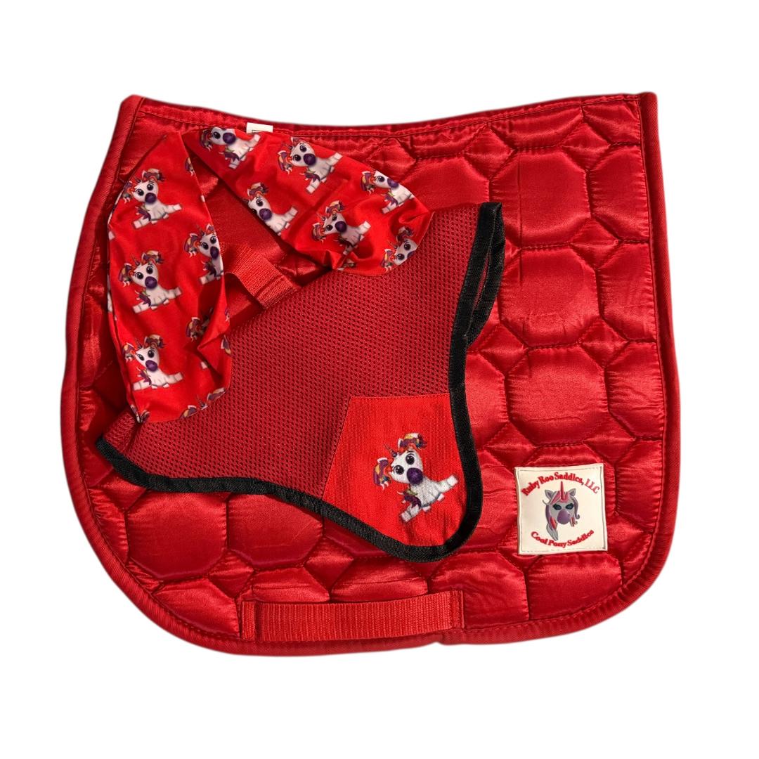 TOODLES RED SATIN SOLID SET – Ruby Roo Saddles, LLC